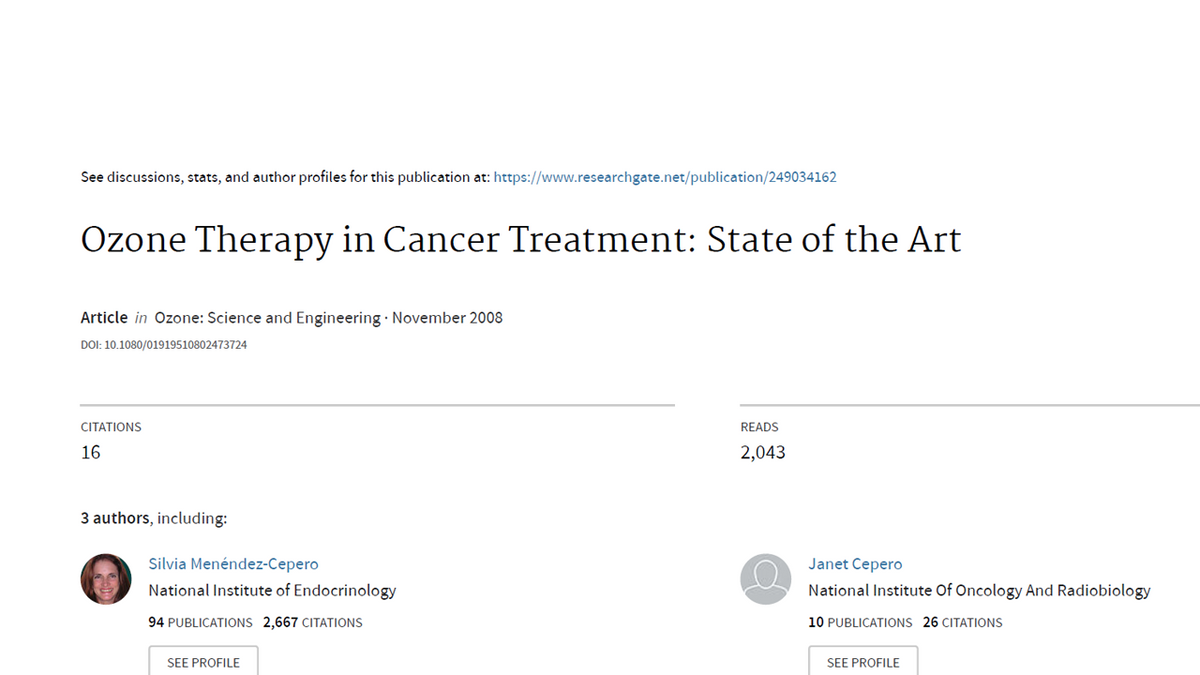 Ozone Therapy In Cancer treatment State of the Art – naturalozone.co.nz