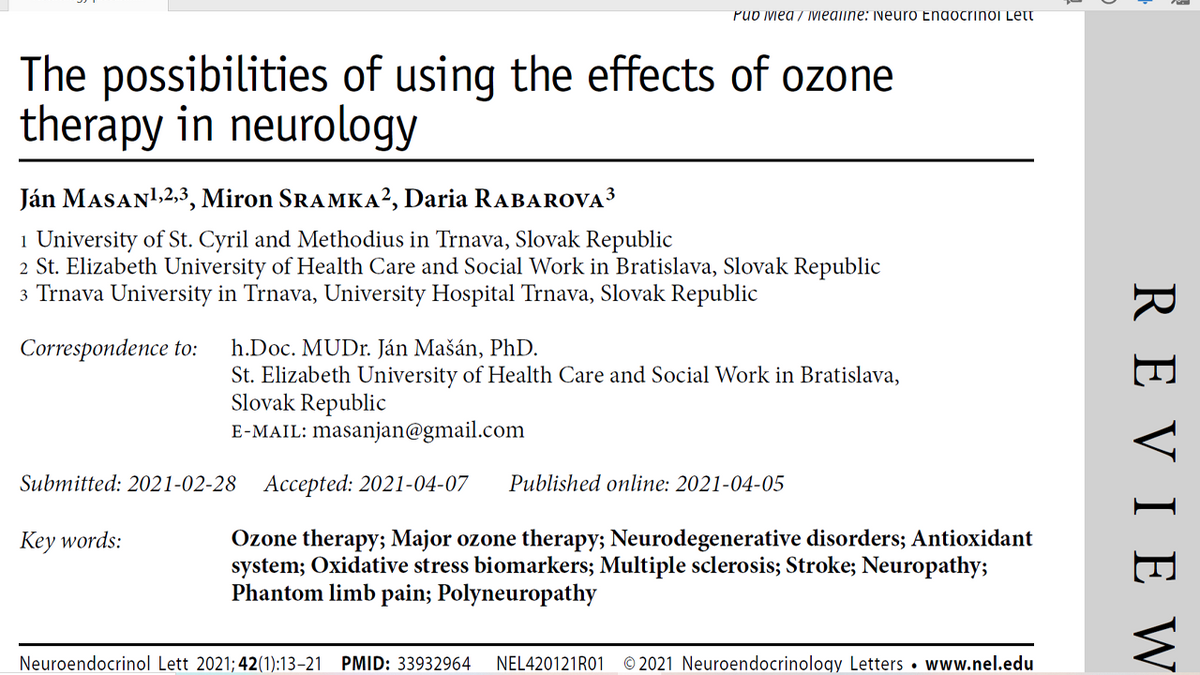 the possibilities of using the effects of ozone therapy in neurology ...